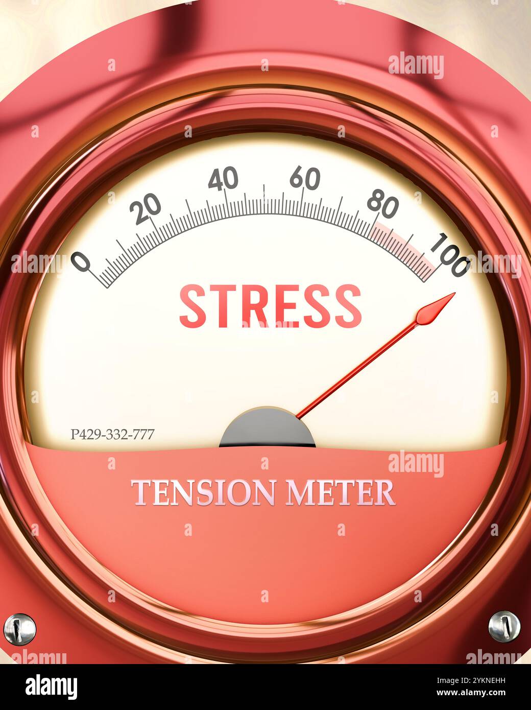 Stress and tension meter that is hitting a full scale hi-res stock ...