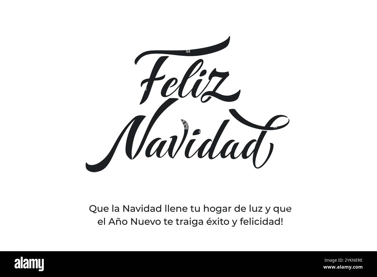 Feliz Navidad spanish Merry Christmas Modern calligraphy lettering on ...