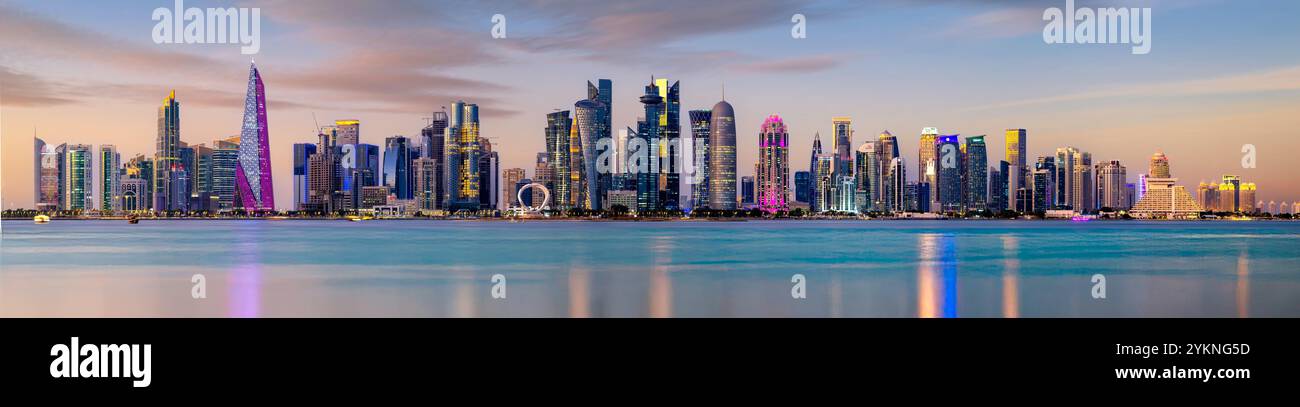 Beautiful Doha Skyline view from Corniche Stock Photo - Alamy