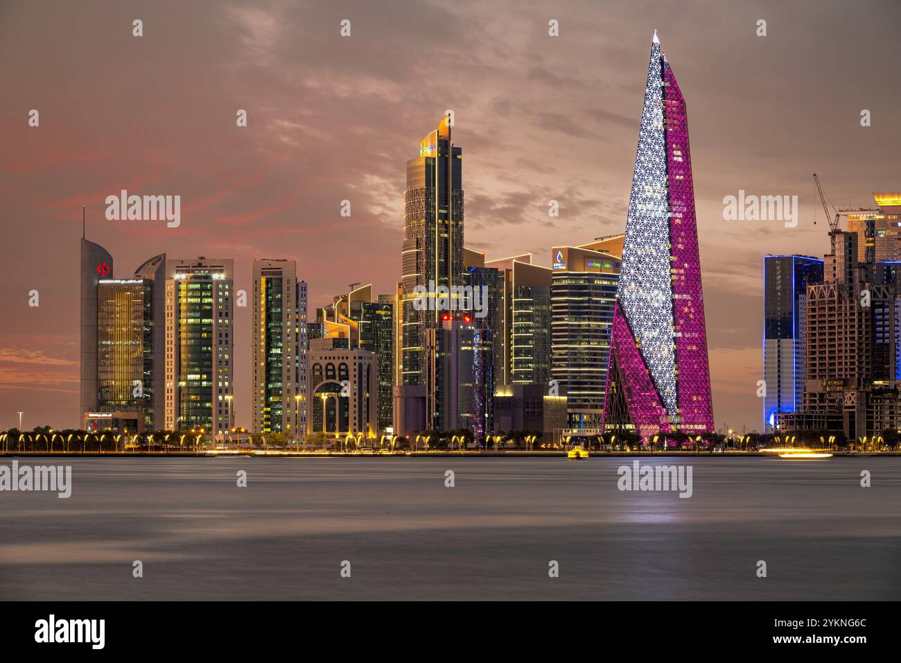 Beautiful Doha Skyline view from Corniche Stock Photo - Alamy