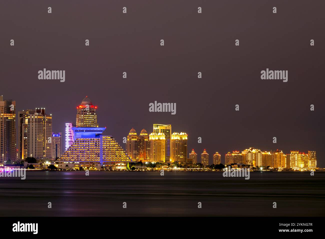 Beautiful Doha Skyline view from Corniche Stock Photo - Alamy