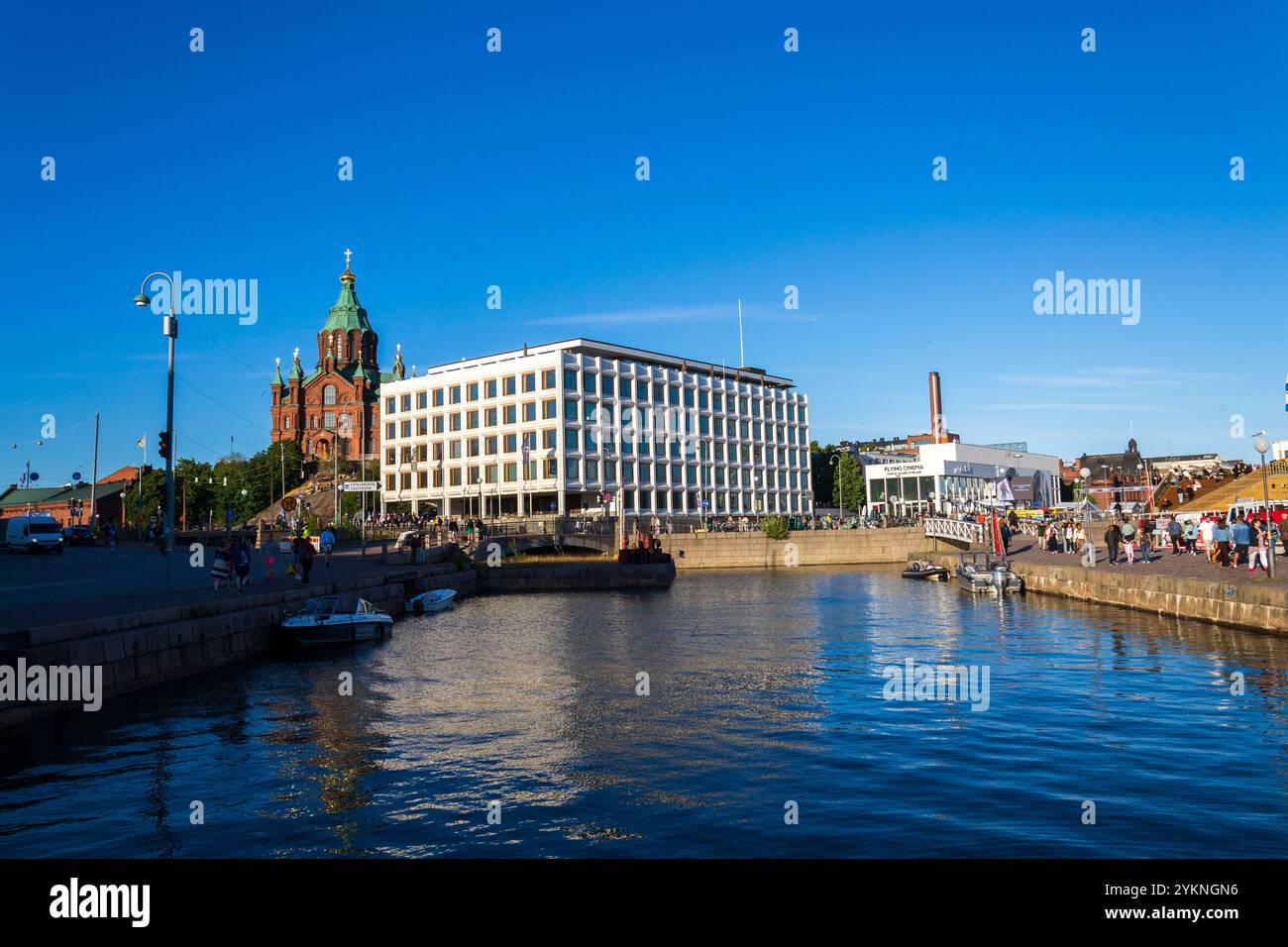 Cityscape with Eastern Orhodox Uspenski cathedral, Kauppatori in ...