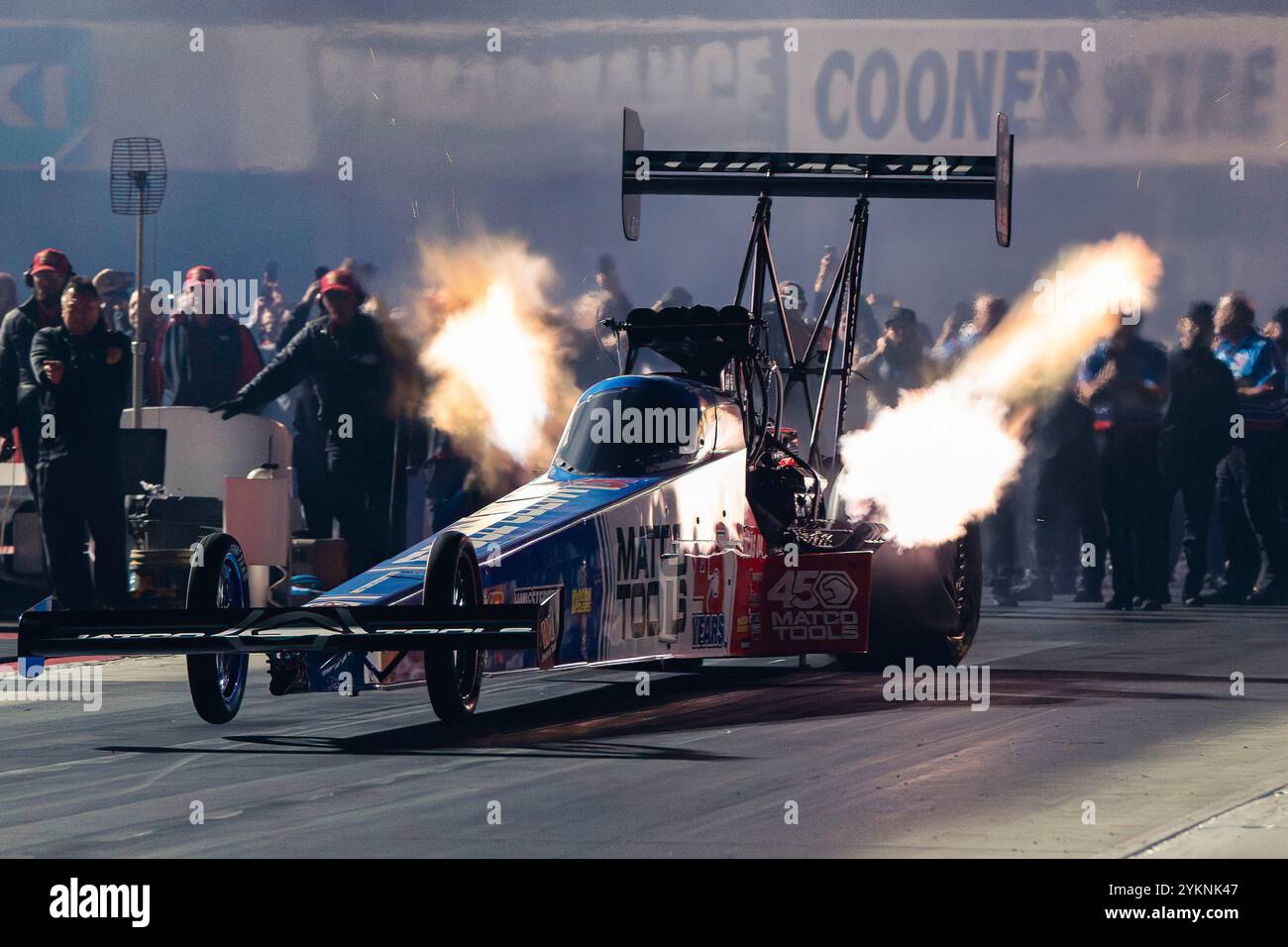 Pomona, United States. 17th Nov, 2024. Antron Brown takes off at the ...