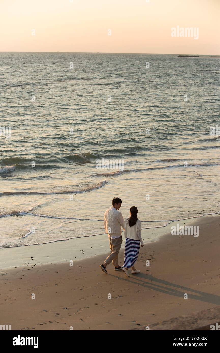 Japanese couple taking walk hi-res stock photography and images - Alamy