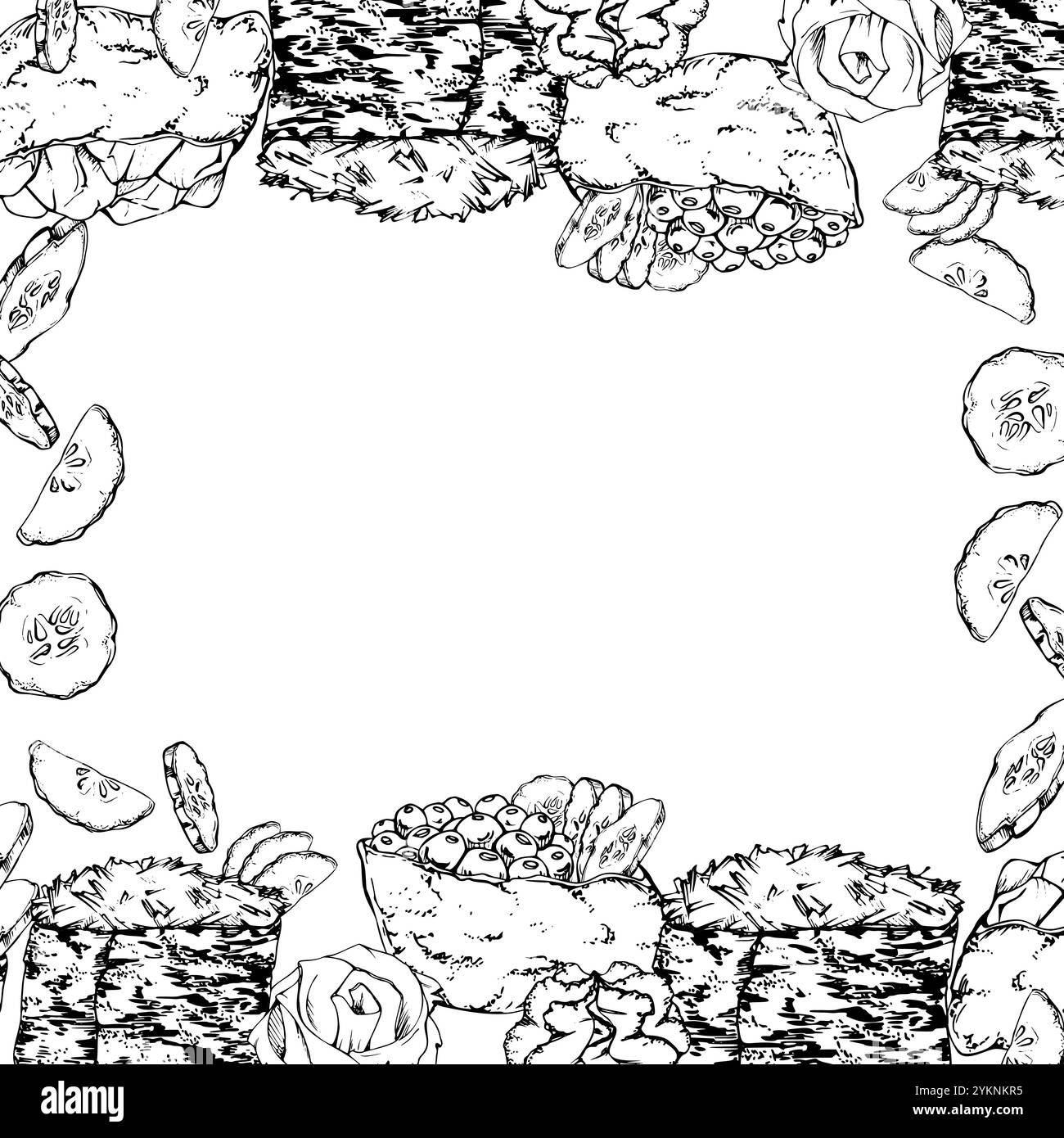 Traditional Japanese food, gunkan inari sushi with raw fish salmon tuna ...