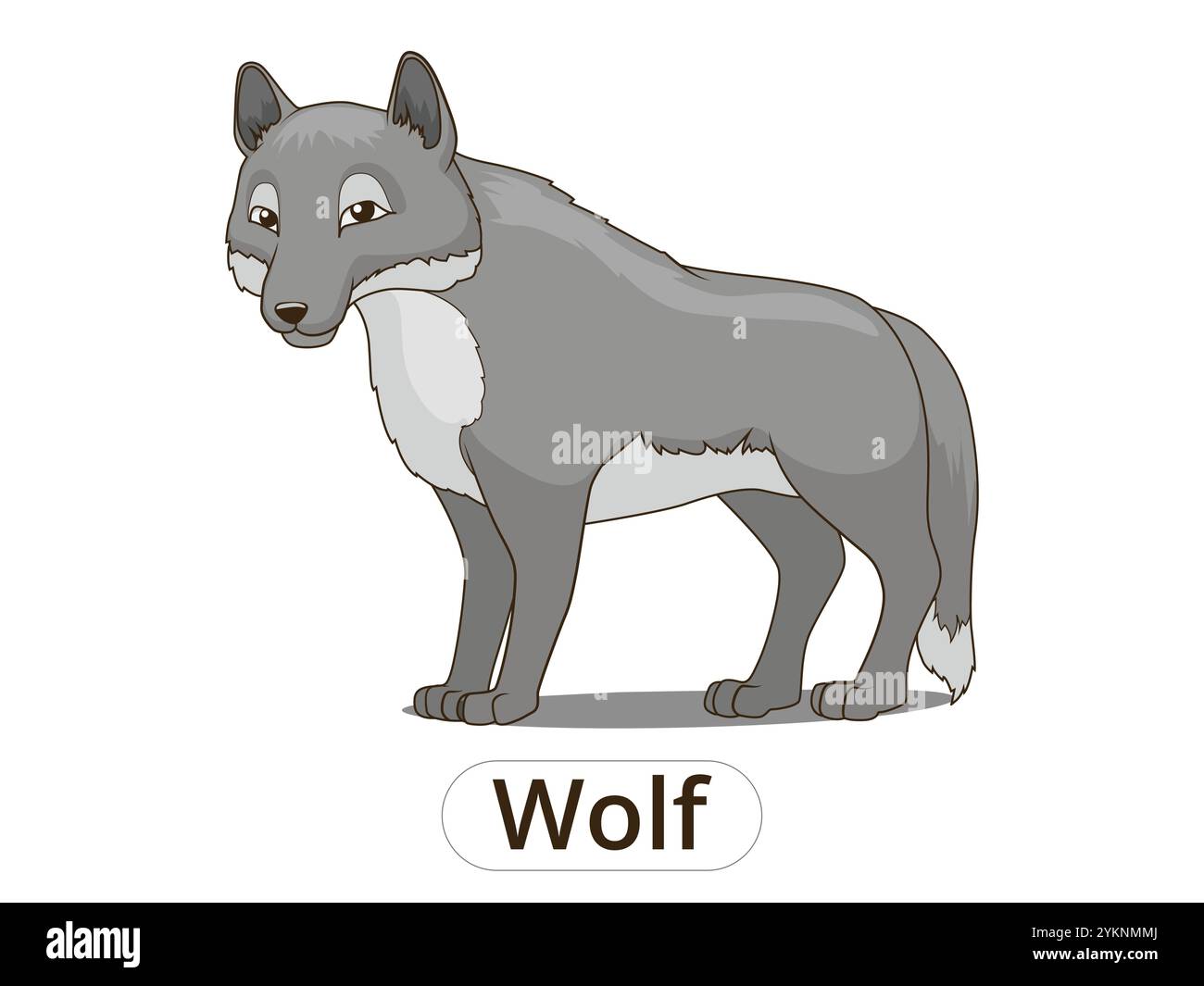 Illustration cartoon wolf hi-res stock photography and images - Alamy