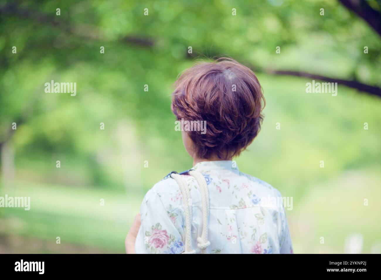 Senior woman's back view Stock Photo - Alamy