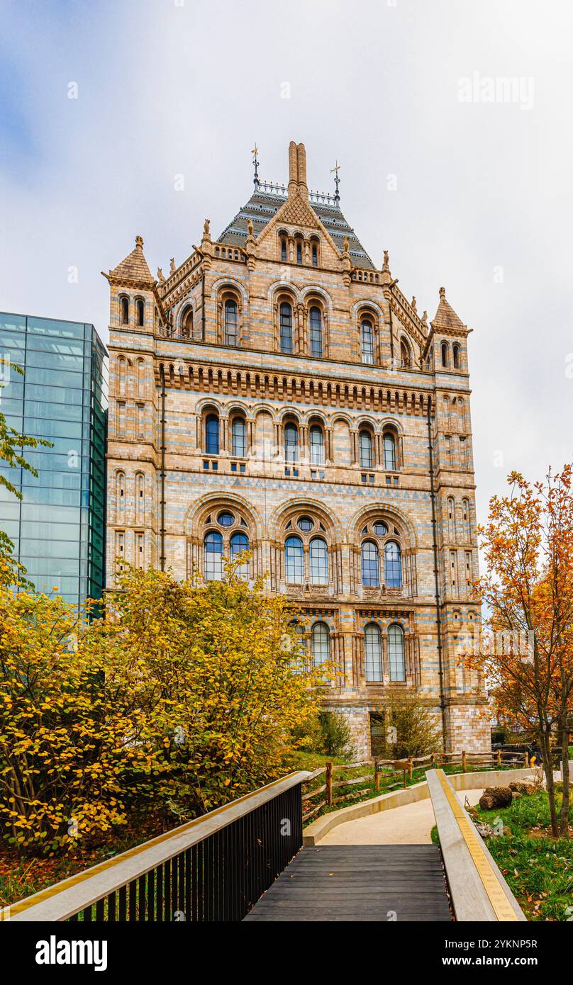 The Alfred Waterhouse Building and wildlife garden at the Natural ...