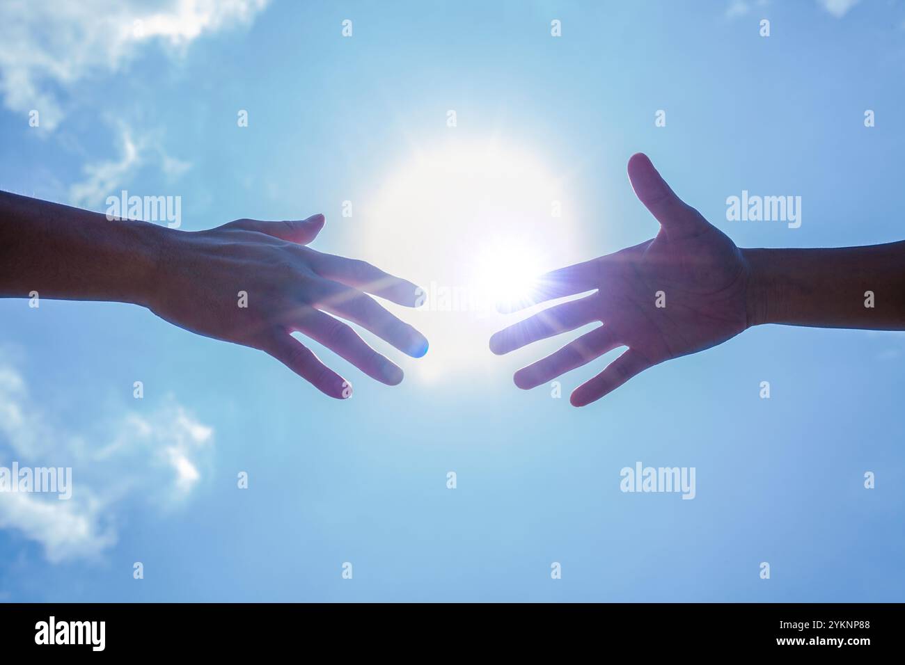 Two outstretched hands hi-res stock photography and images - Alamy