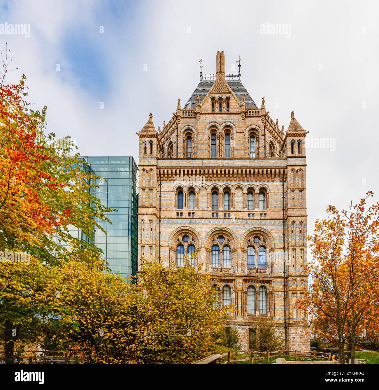 The Alfred Waterhouse Building and wildlife garden at the Natural ...