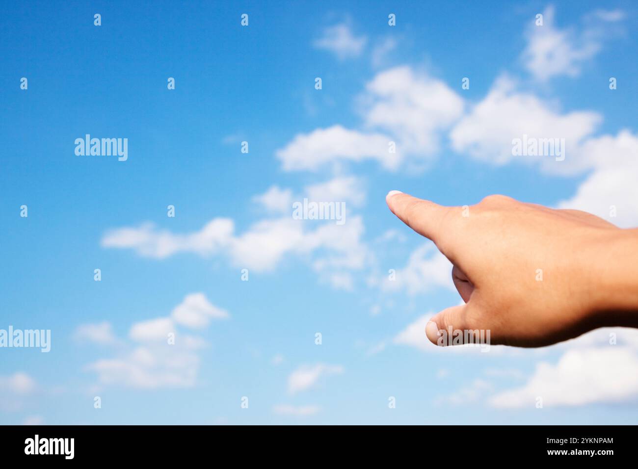 Hand pointing to sky hi-res stock photography and images - Alamy