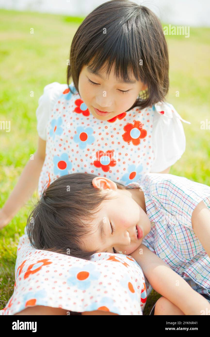 Japanese sister and brother Stock Photo - Alamy