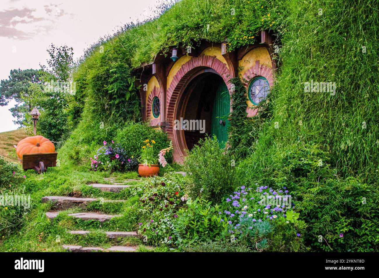 Hobbit Holes, the Shire, Hobbiton Stock Photo - Alamy
