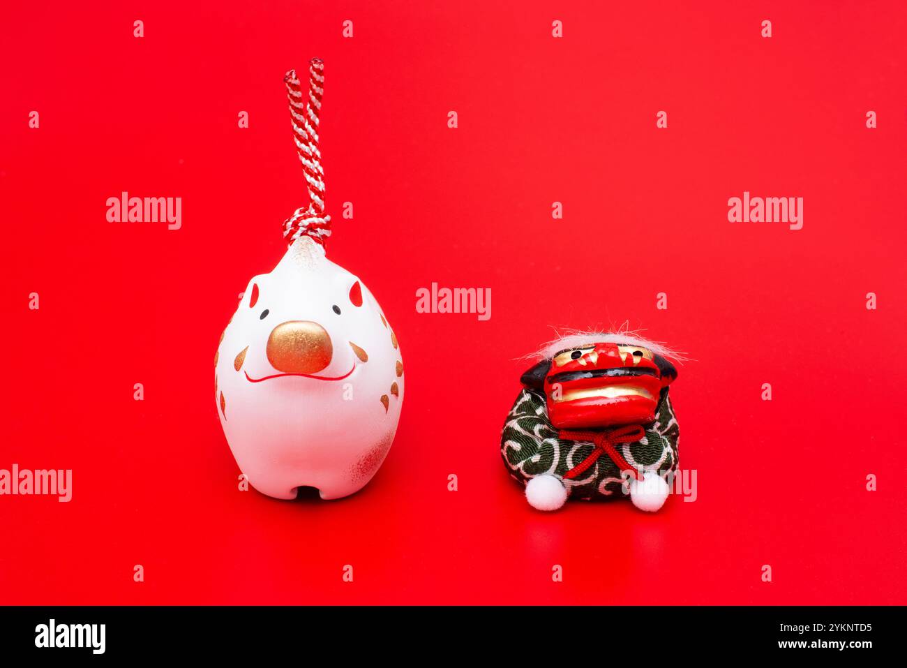 Wild boar and lion dance figure Stock Photo - Alamy