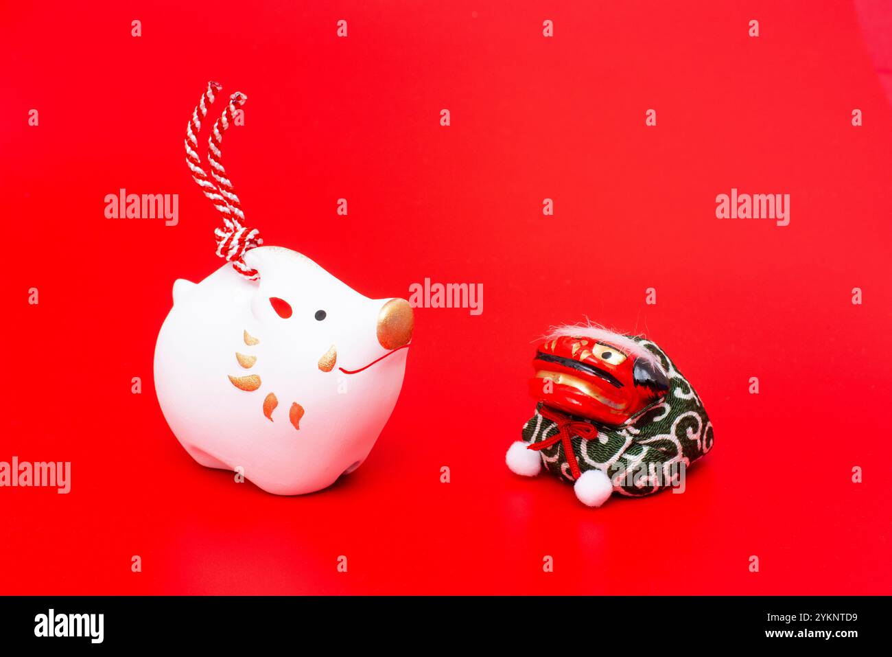Wild boar and lion dance figure Stock Photo - Alamy
