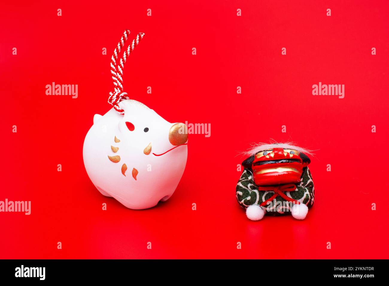 Wild boar and lion dance figure Stock Photo - Alamy