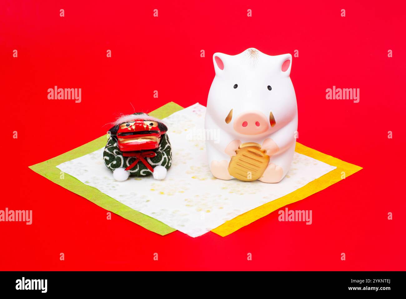Wild boar and lion dance figure Stock Photo - Alamy
