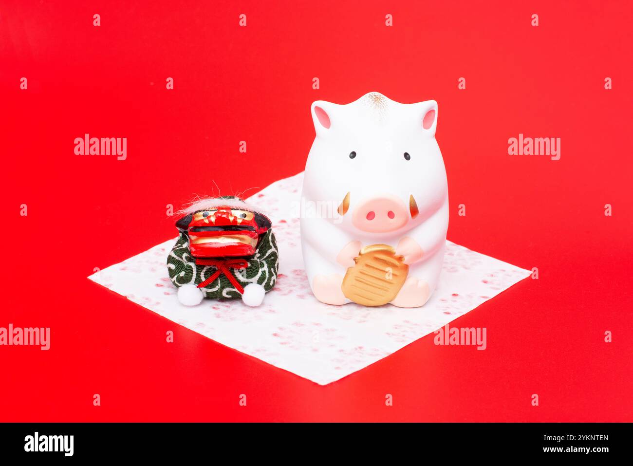 Wild boar and lion dance figure Stock Photo - Alamy