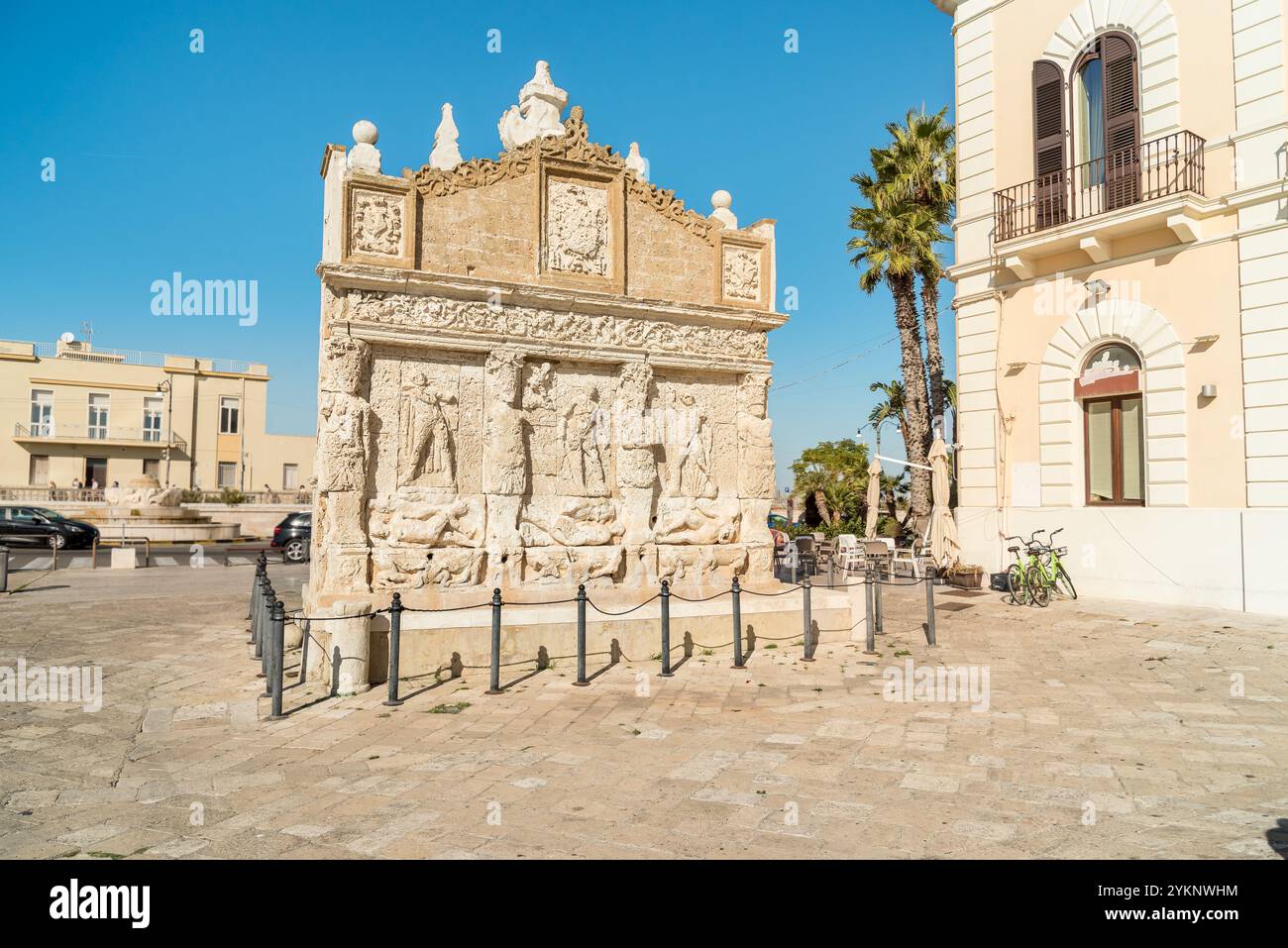 The Fontana Greca (Greek Fountain) in the center of Gallipoli, Puglia ...