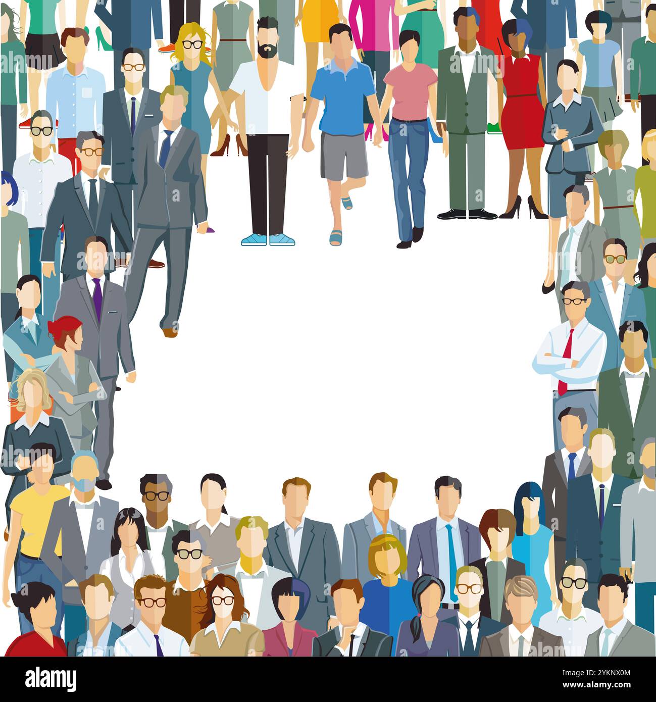 large groups of people illustration isolated Stock Photo - Alamy