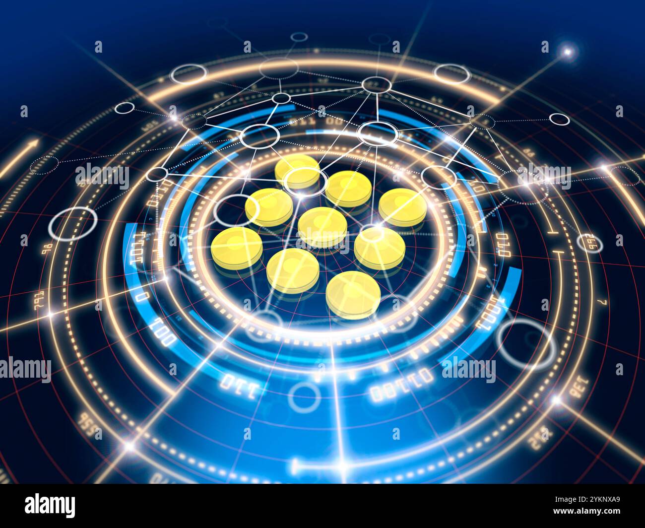 Circular GUI control panel with pushbuttons in place Stock Photo - Alamy