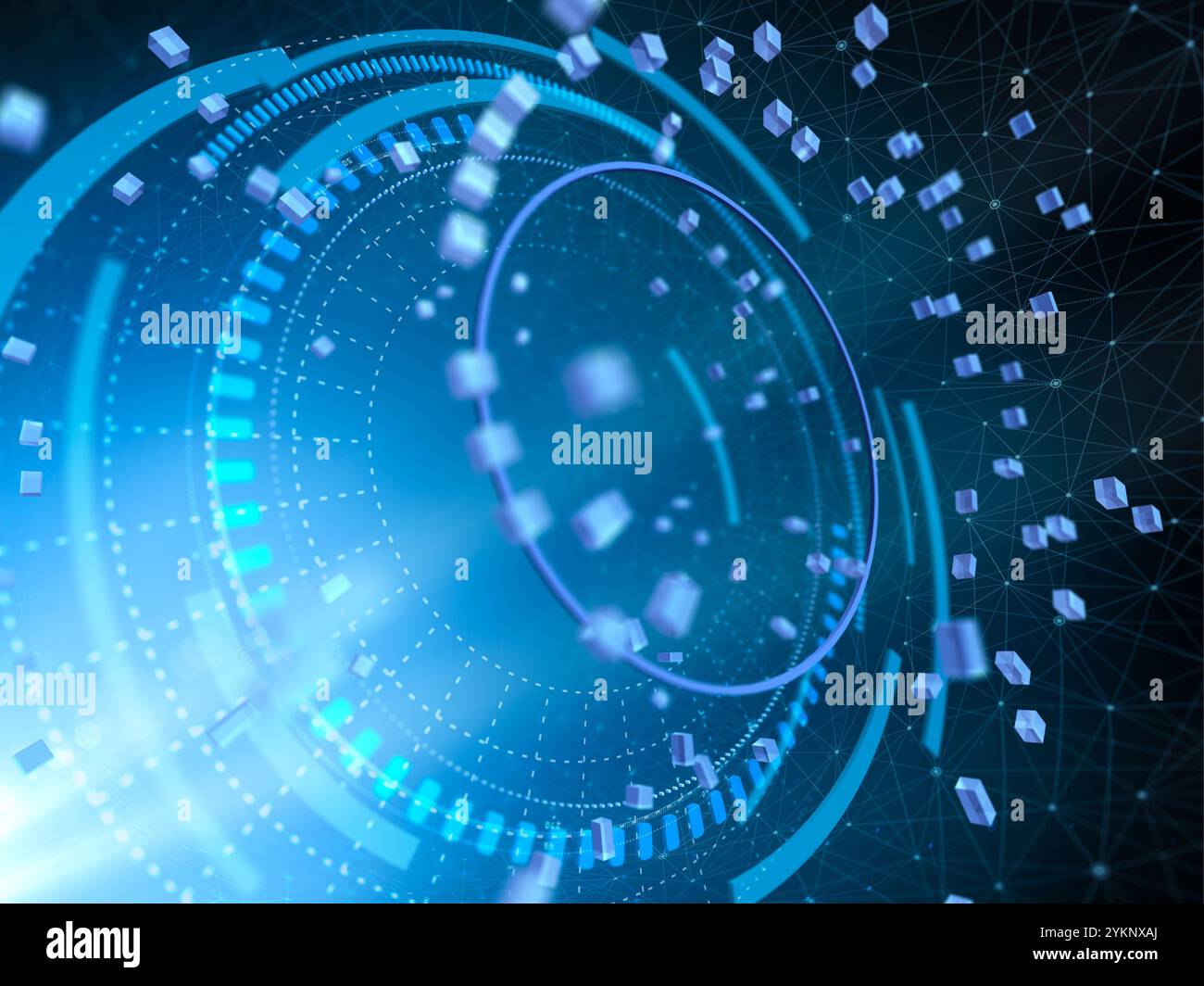 Chips radiating from circular GUI operation panel Stock Photo - Alamy