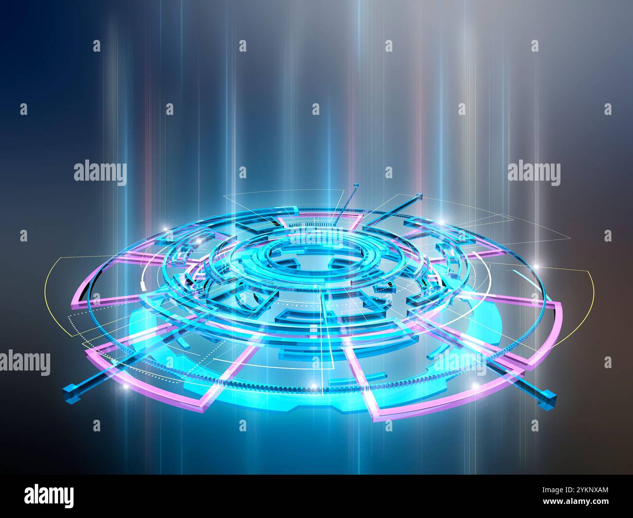 Circular GUI control panel with light moving vertically Stock Photo - Alamy