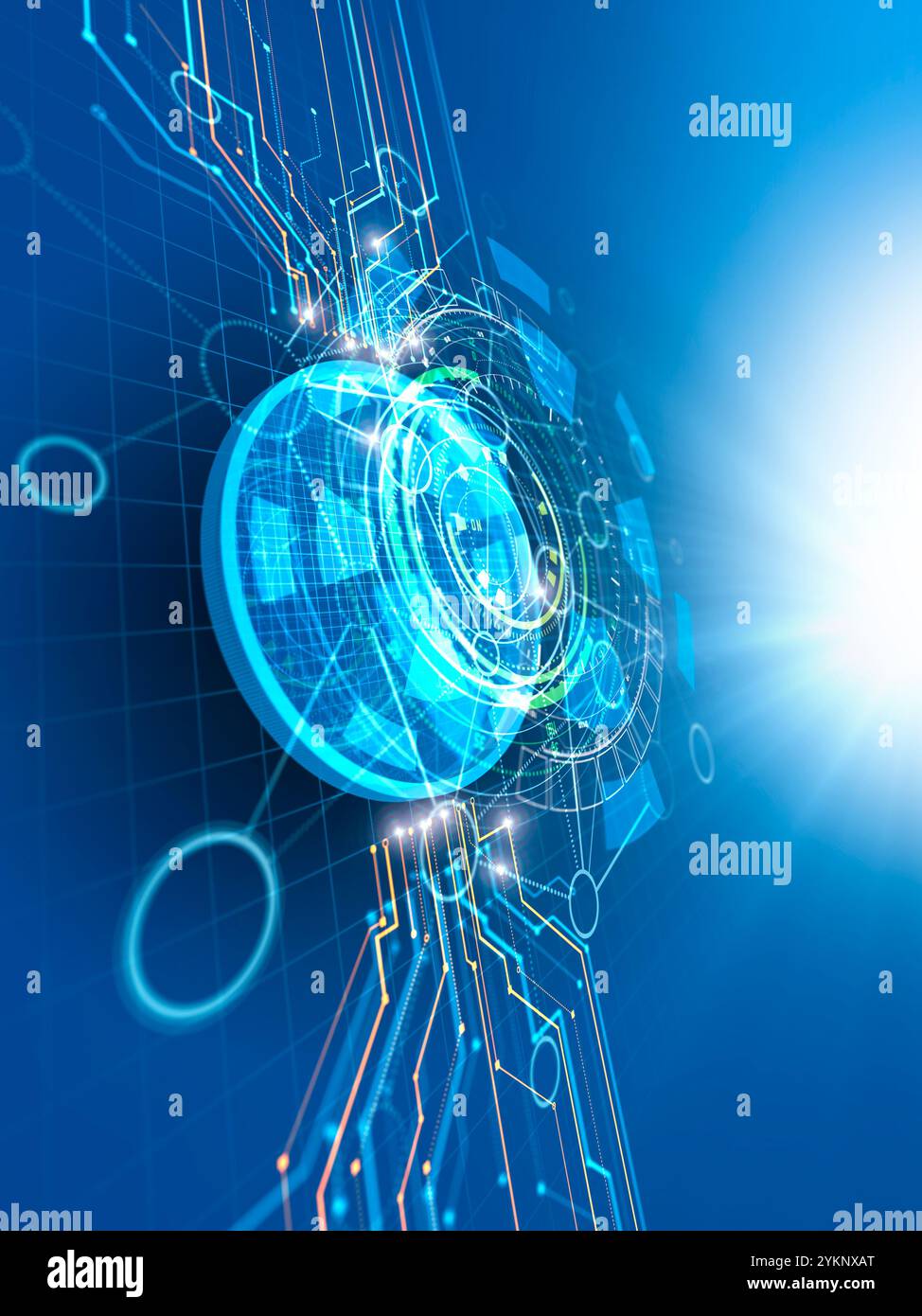 Circular GUI operation panel for centralised control Stock Photo - Alamy