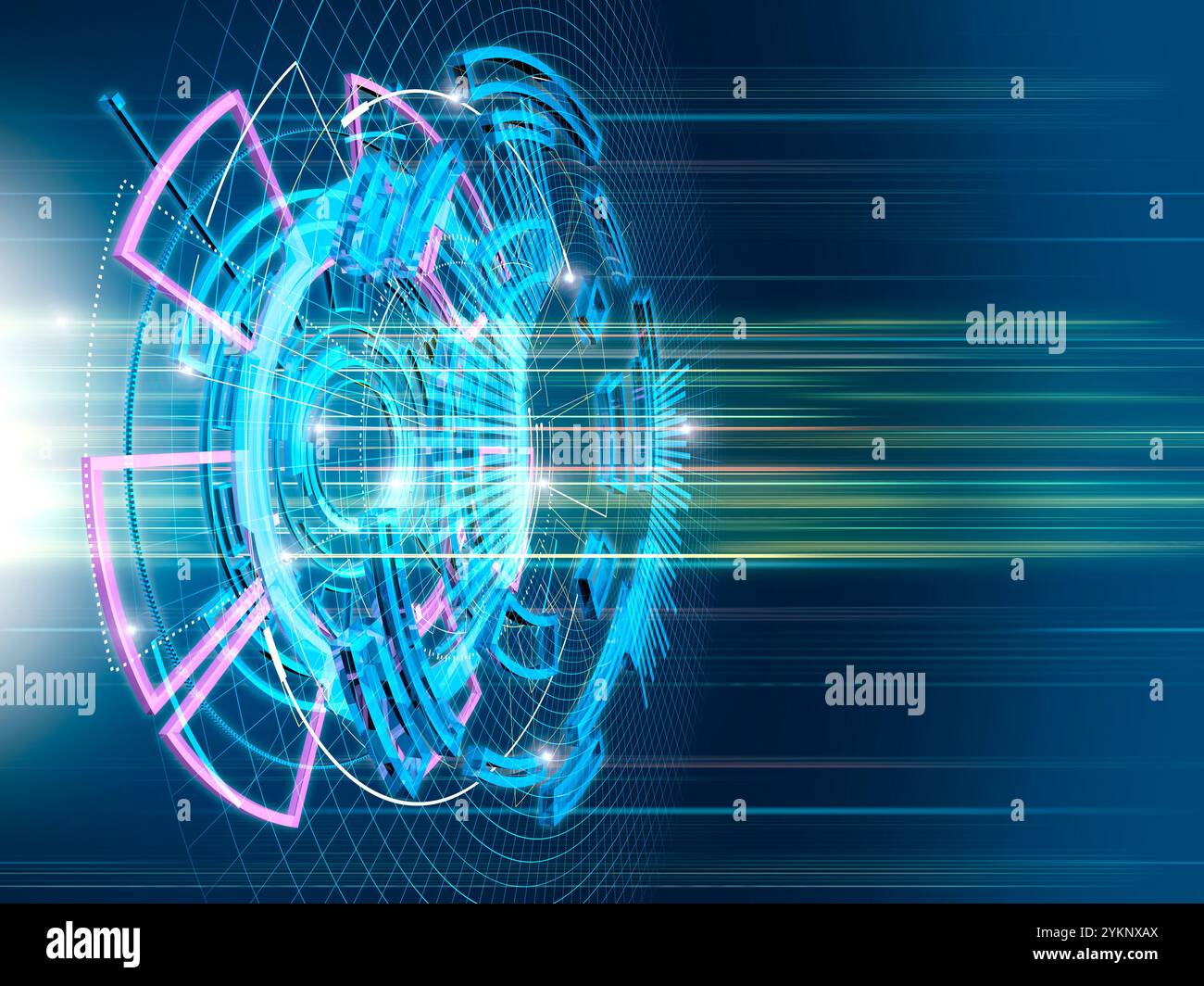 Circular GUI control panel with light moving horizontally Stock Photo ...