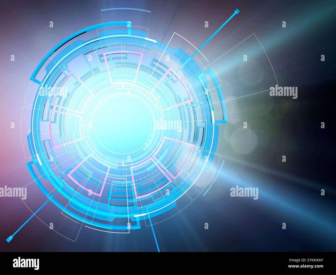 Circular GUI control panel with light radiating through Stock Photo - Alamy