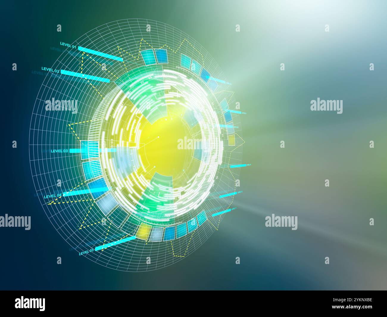Circular GUI panel with countless data swivelling for various graphical ...