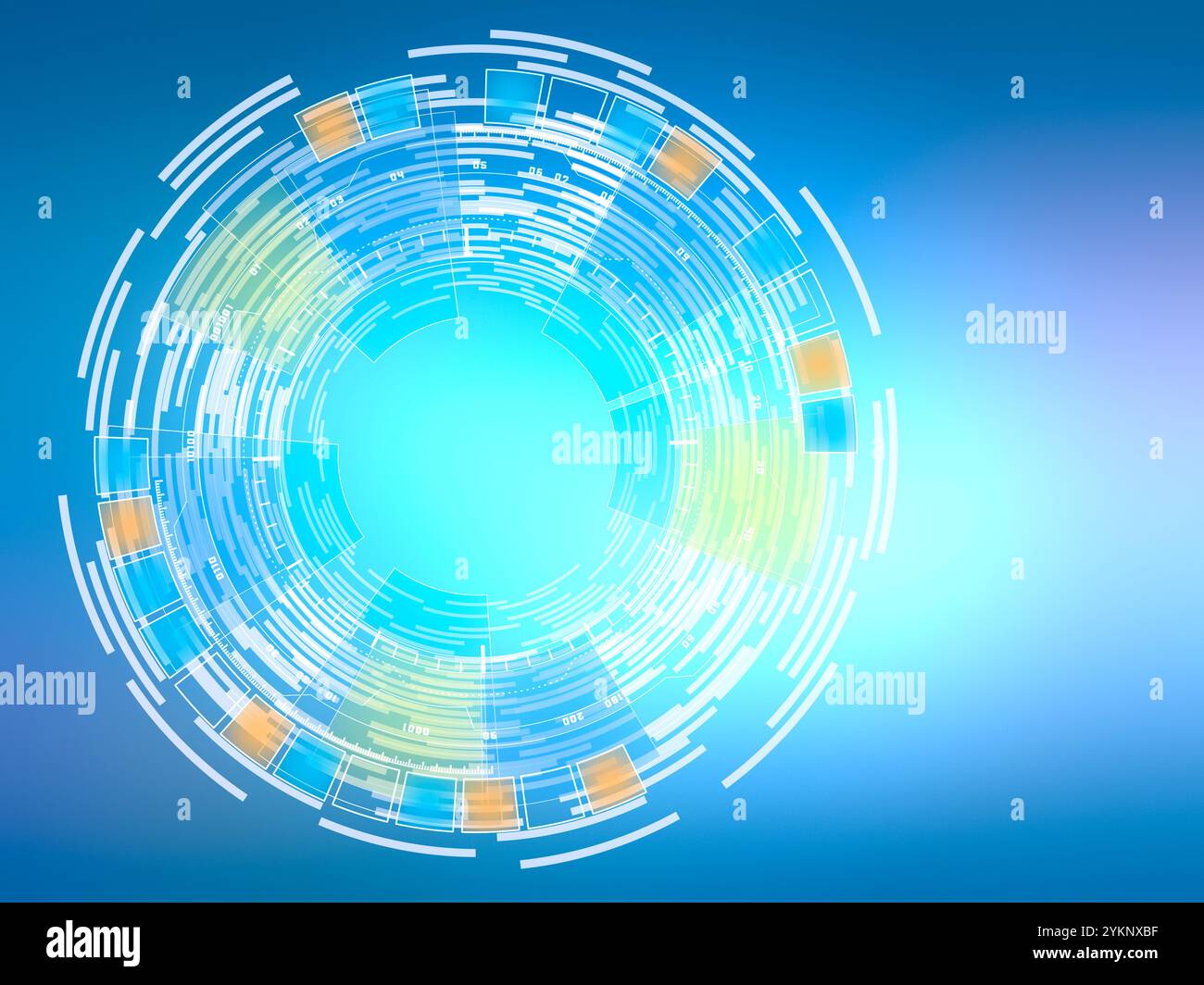 Circular GUI panel with countless data swivelling Stock Photo - Alamy