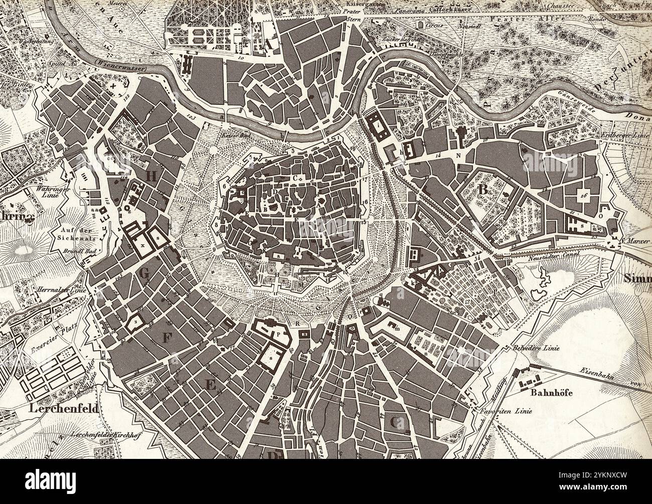 19th century map vienna hi-res stock photography and images - Alamy