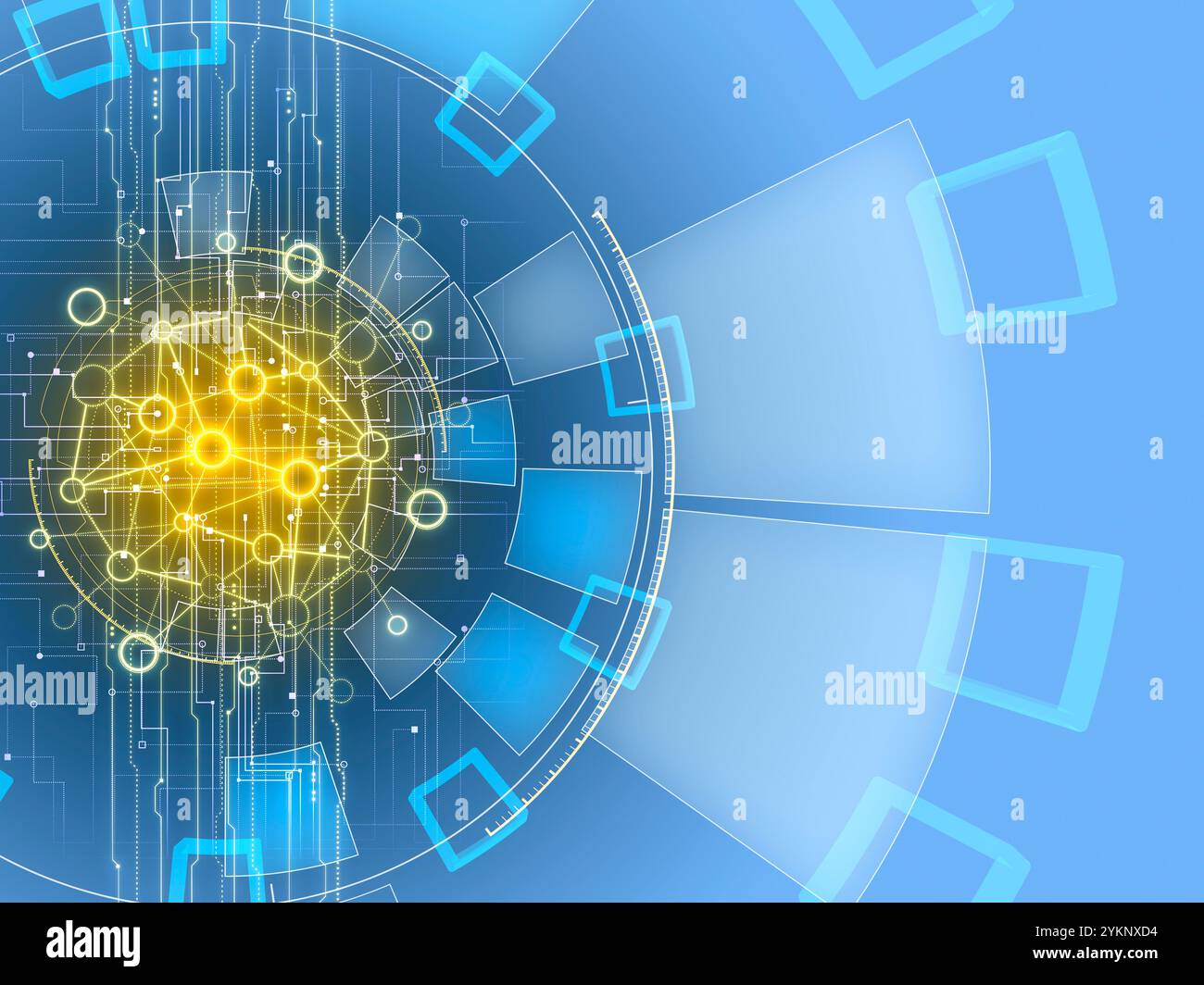Circular GUI panel analysing the network Stock Photo - Alamy