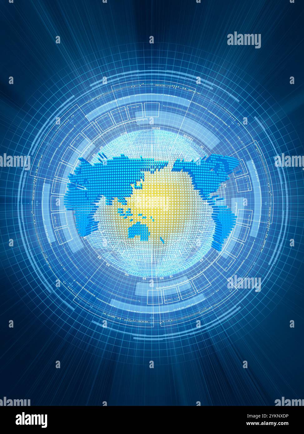 Circular Gui Analysis Panel Showing A World Map Of A Three Dimensional