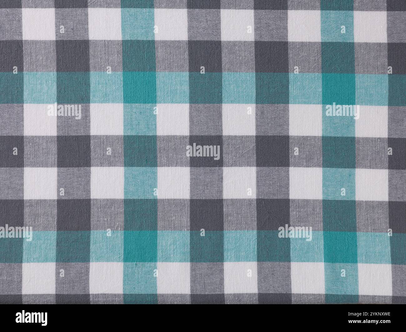 Light blue, grey and white checked cloth Stock Photo - Alamy