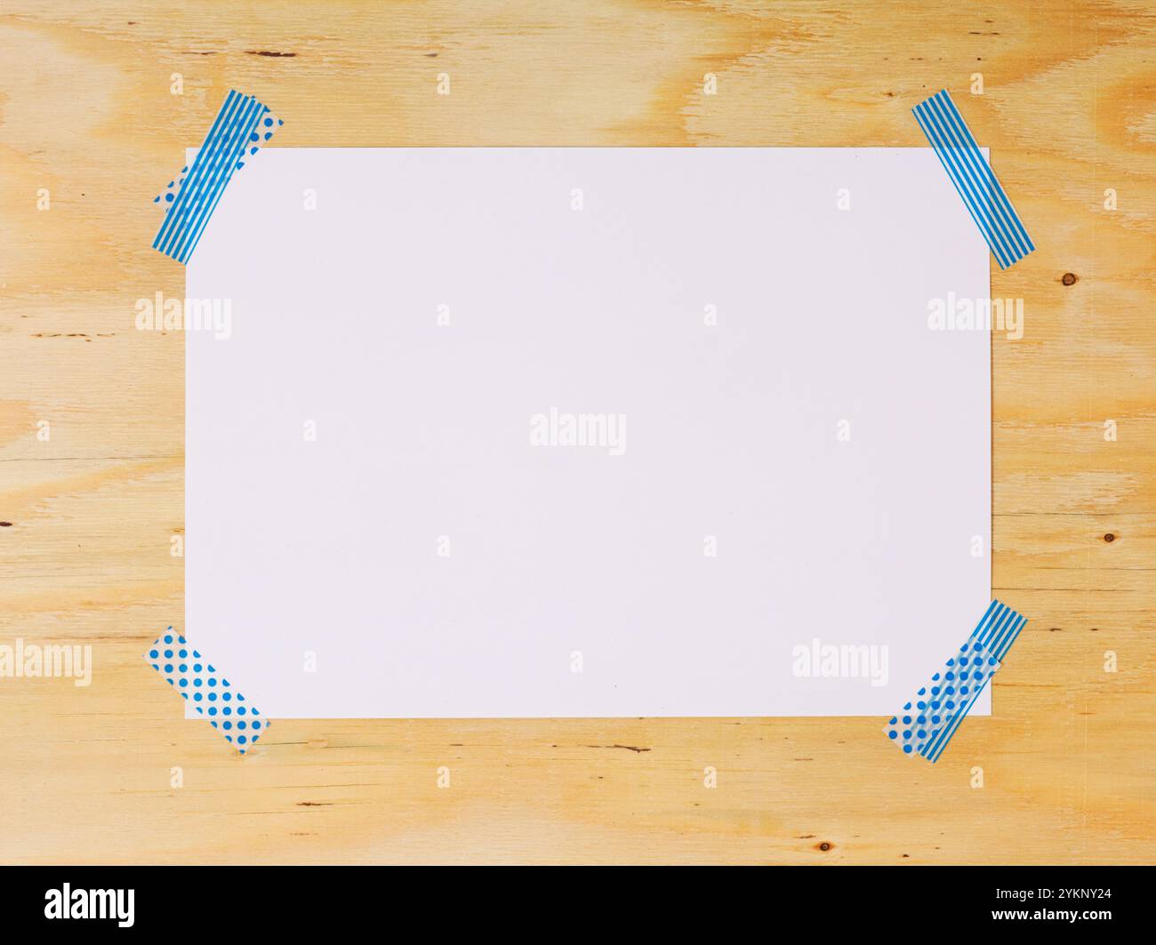 Wooden board, paper and masking tape Stock Photo - Alamy