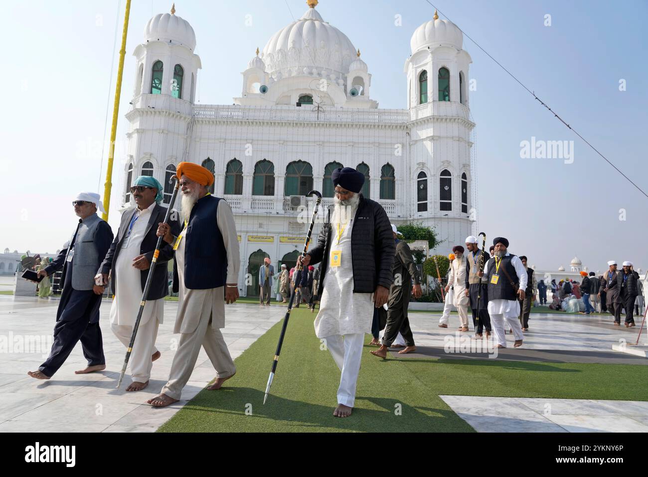 Sikh pilgrims attend their first Sikh guru, Guru Nanak Dev, birth ...