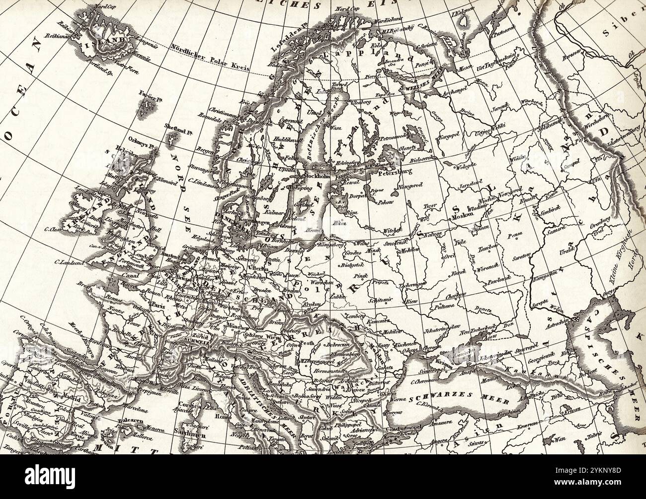 Political map europe 19th century hi-res stock photography and images ...