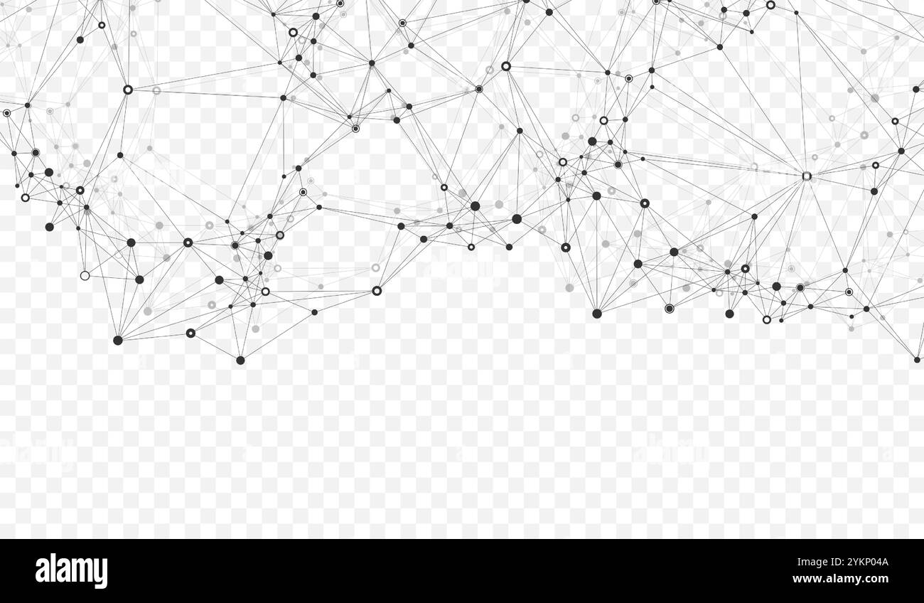 Digital network connect data lines and dots technology background template. Plexus effect ...