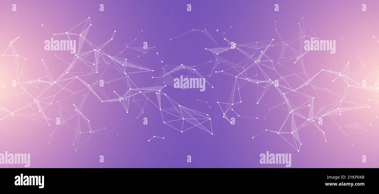 Digital network connect data lines and dots technology background template. Plexus effect ...