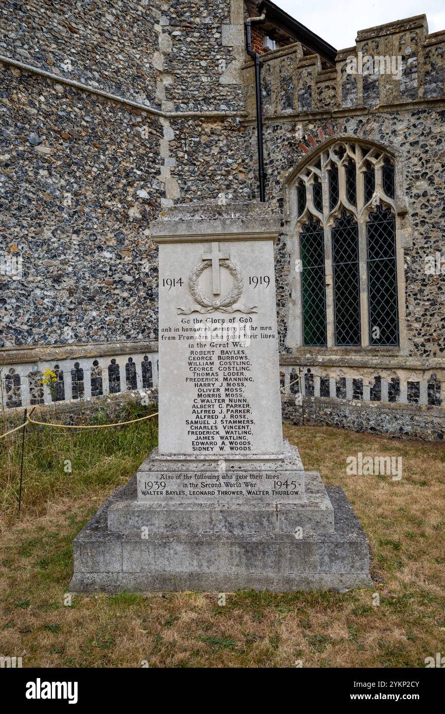 First and second world war memorial framsden suffolk hi-res stock ...