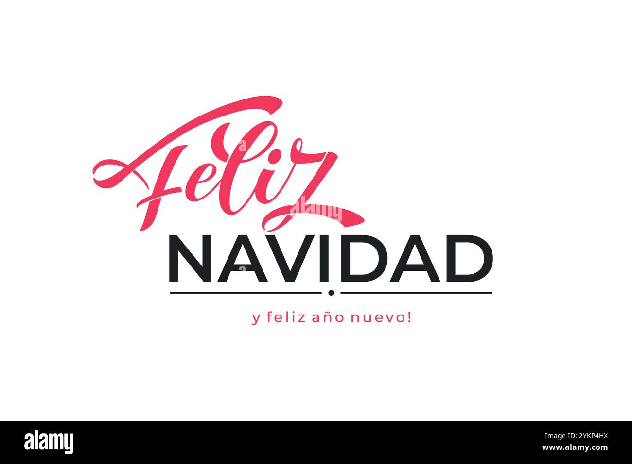 Feliz Navidad spanish Merry Christmas Modern calligraphy lettering on ...