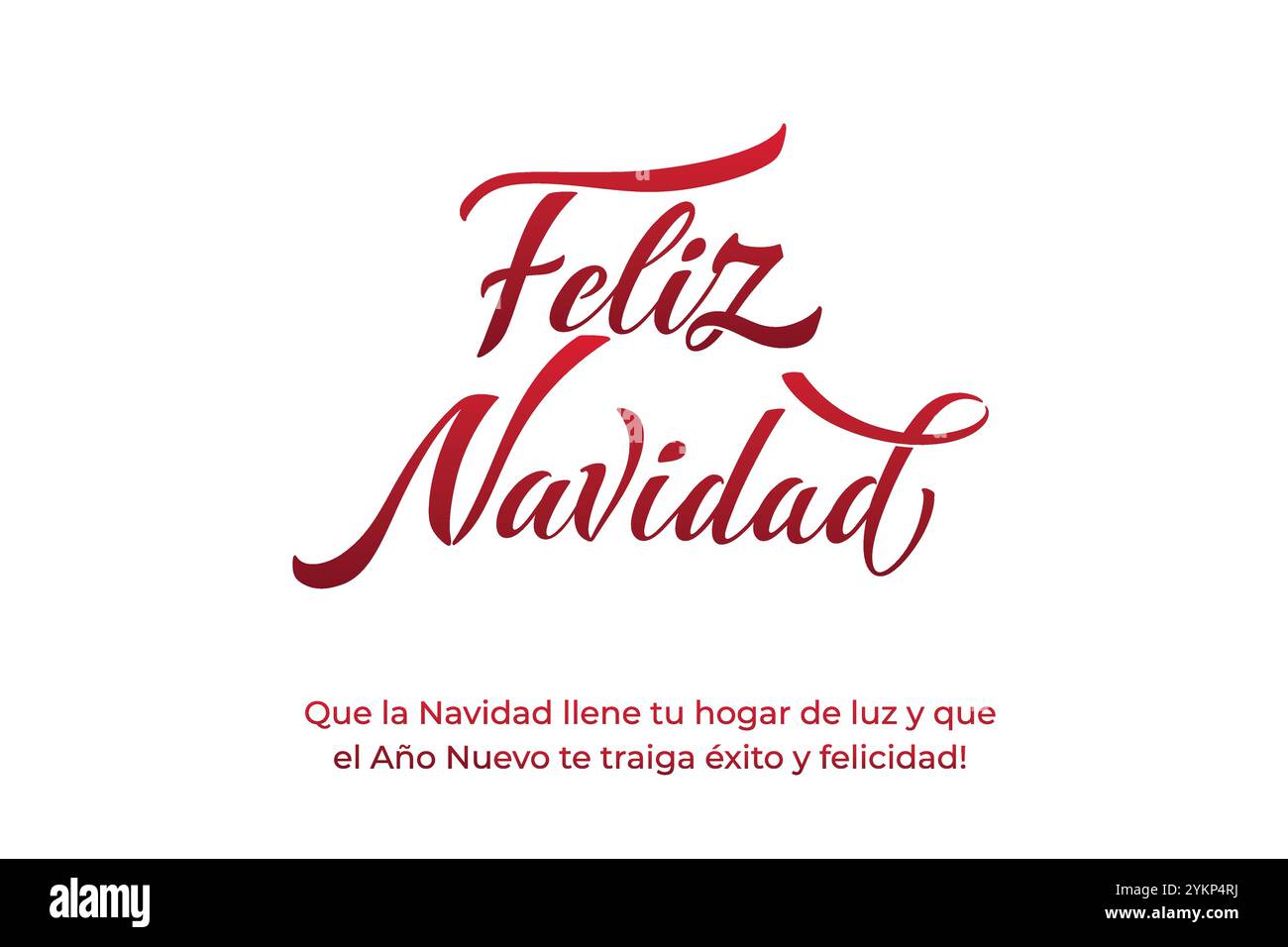 Feliz Navidad spanish Merry Christmas Modern calligraphy lettering on ...
