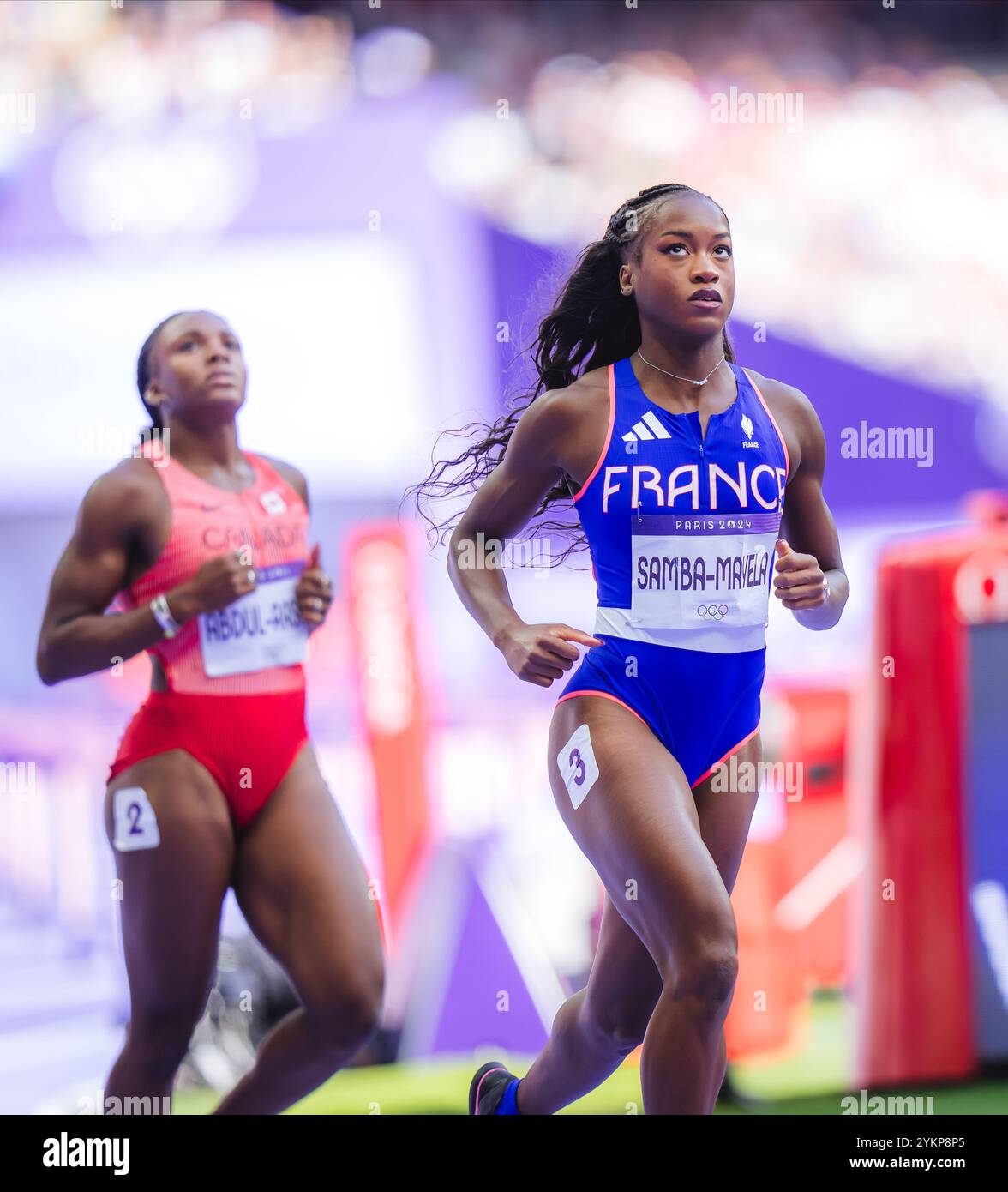 Cyréna Samba-Mayela participating in the 100 meters hurdles at the ...