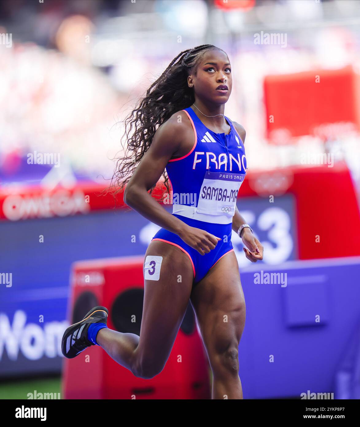 Cyréna Samba-Mayela participating in the 100 meters hurdles at the ...