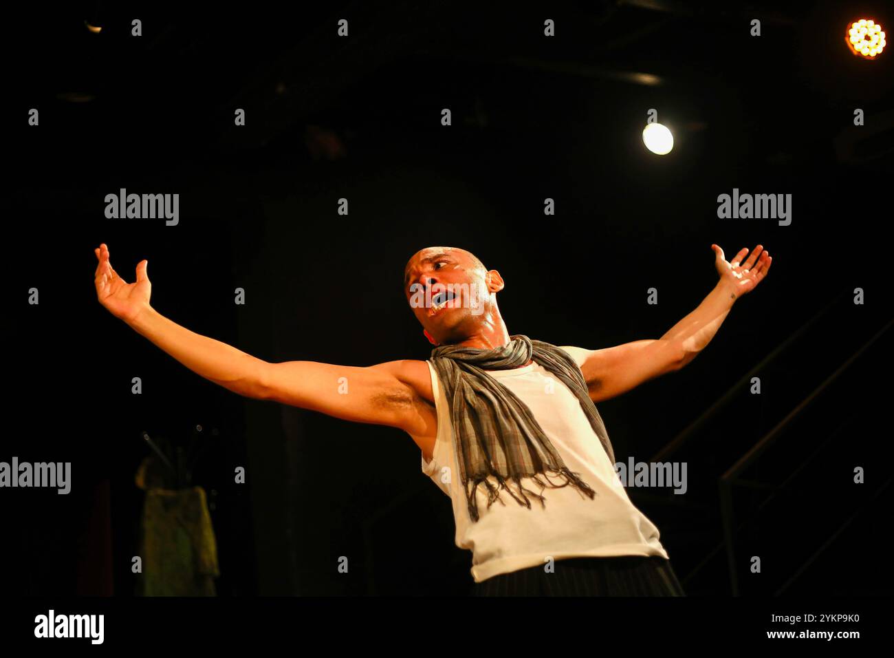 Raphael Montenegro, a student actor at the CAL theater school, performs ...