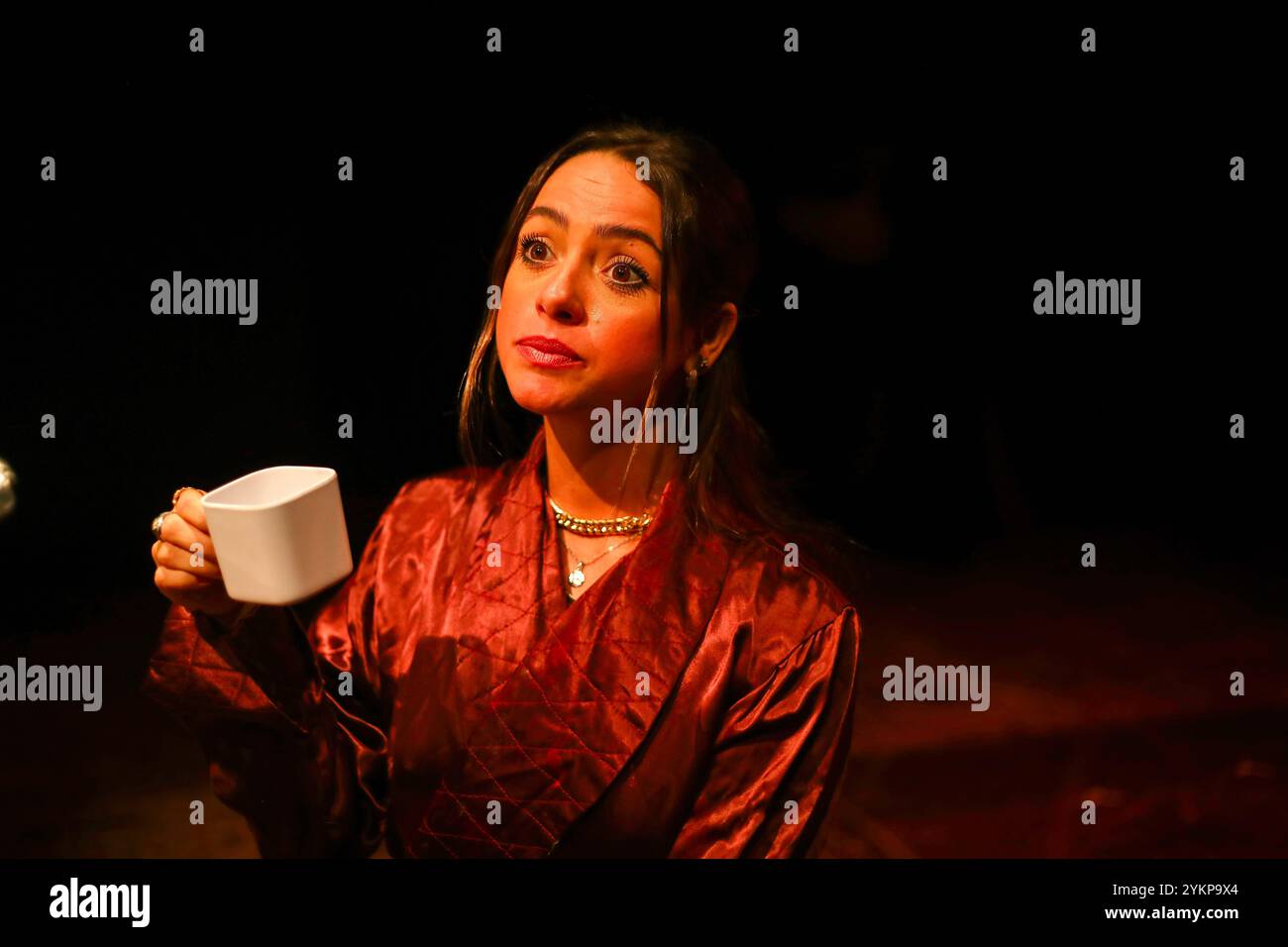 Clara Winter, a student actress at the CAL theater school, performs in ...