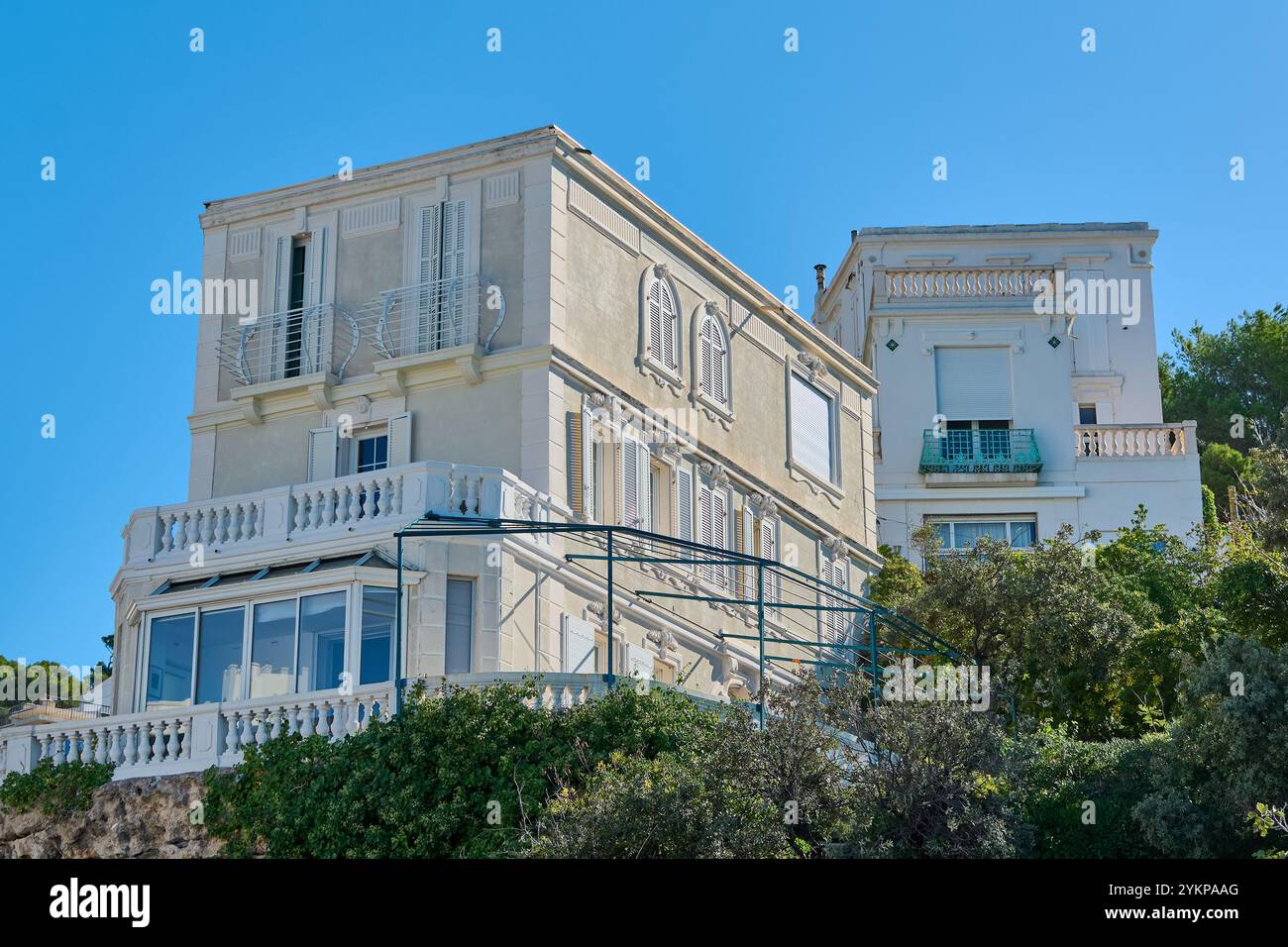 Showcases a stunning Mediterranean-style villa in Marseille, featuring ...