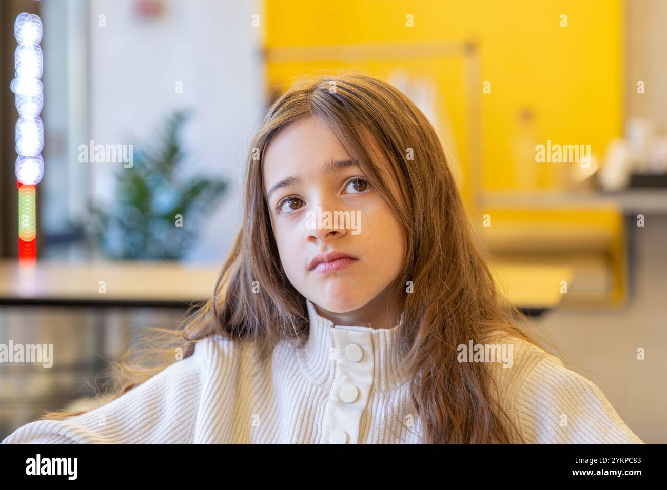 Sad girl. The girl has a sad emotion. Thoughtful girl Stock Photo - Alamy